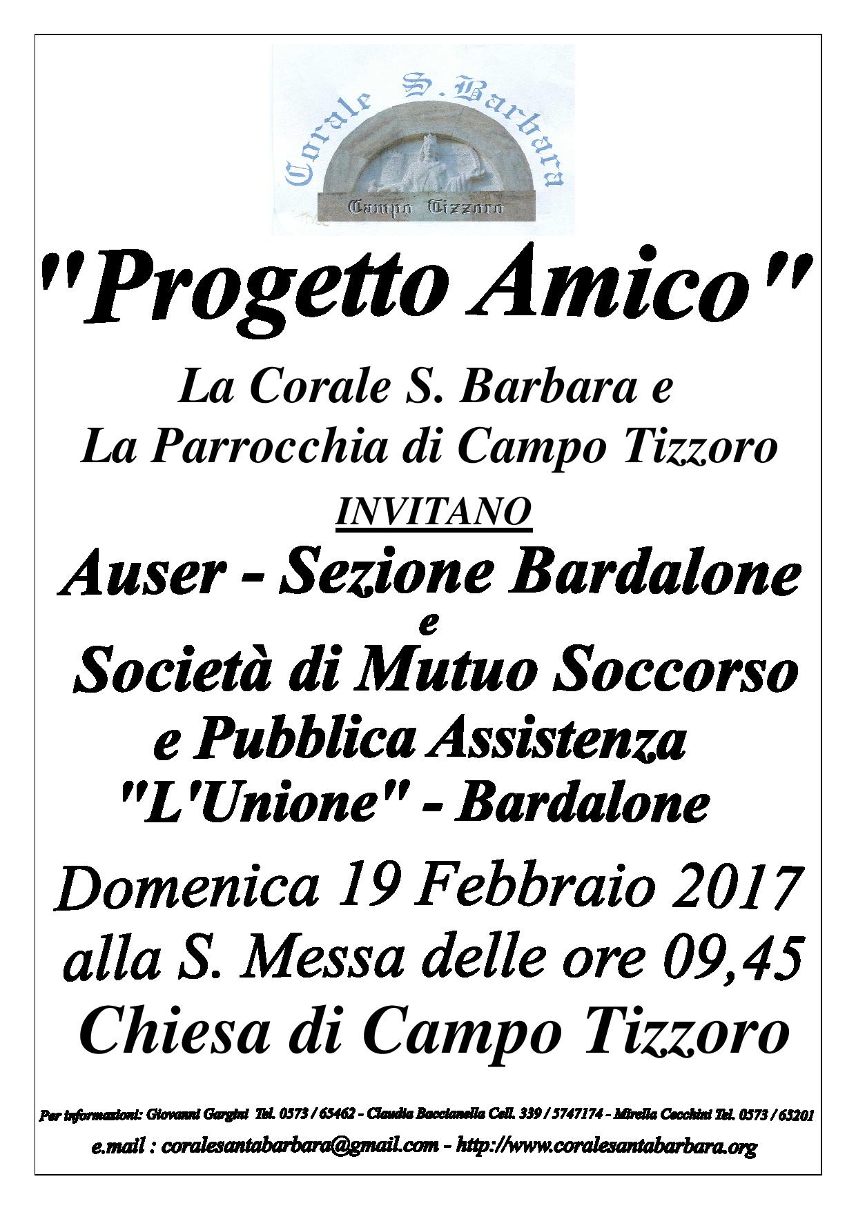 DOMENICA 19/02/2017 – ORE 09,45 – CHIESA DI CAMPO TIZZORO – DOMENICA 19/02/2017 – ORE 09,45 – CHIESA DI CAMPO TIZZORO –